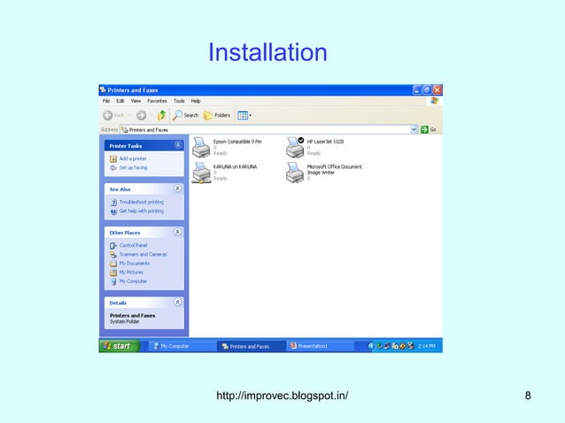 Installing modem,printer.47