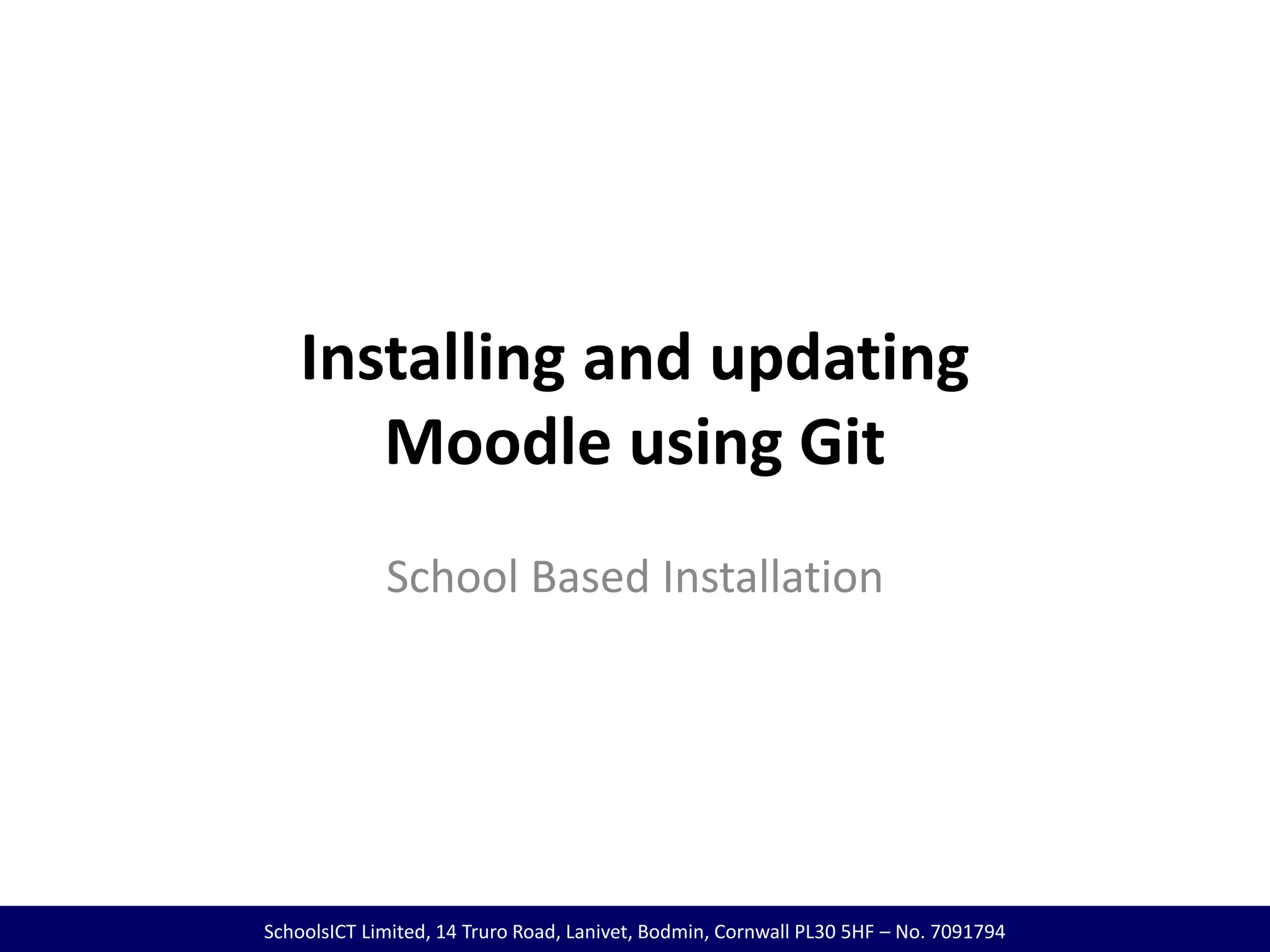 Installing moodle using git | PDF