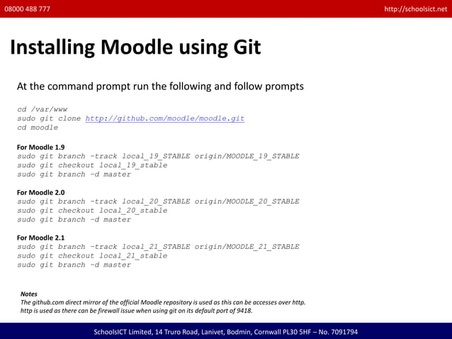 Installing moodle using git | PPT