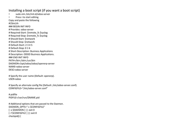 Installing odoo v8 from github | PPTX | Operating Systems | Computer Software and Applications