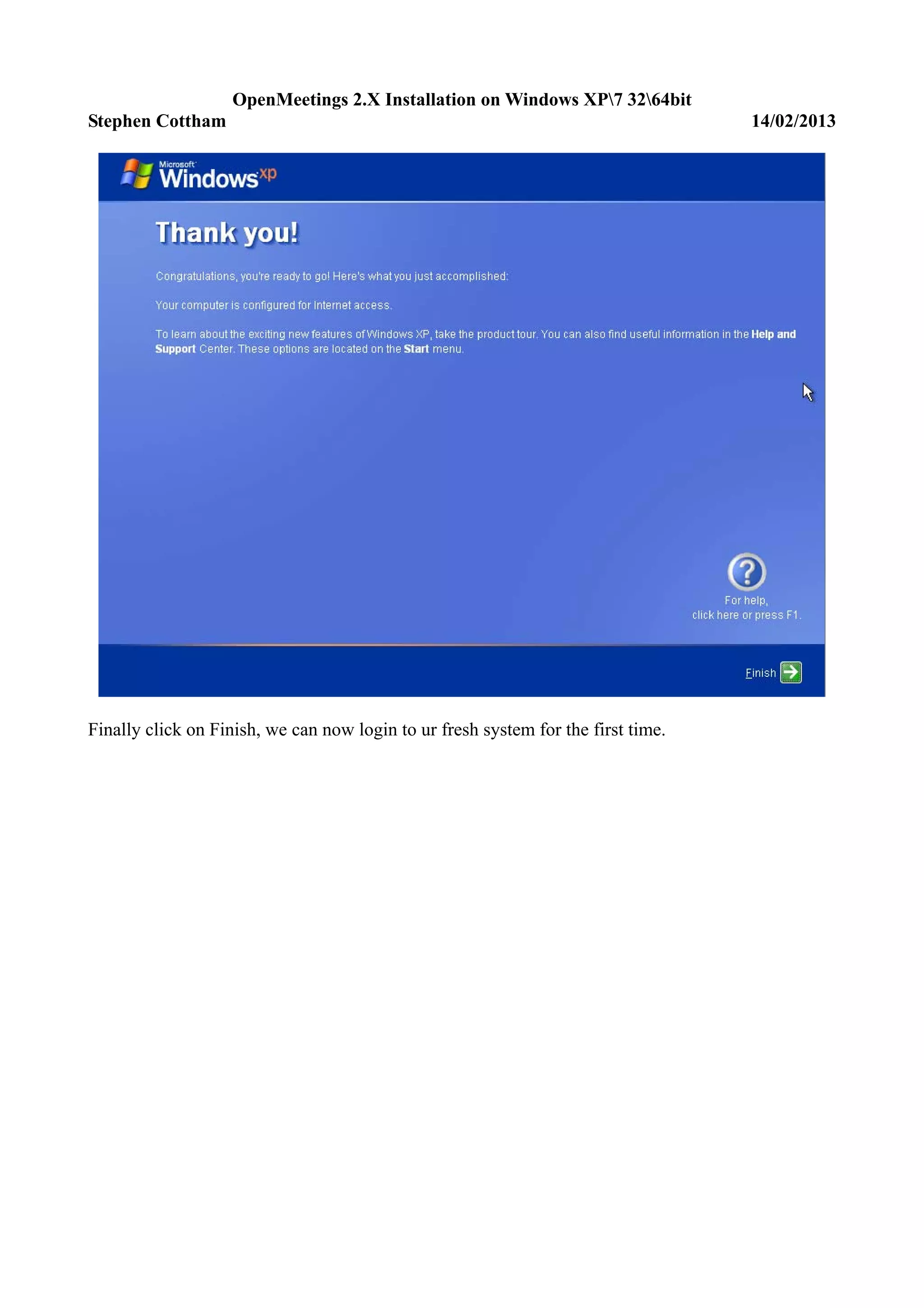Installing om2.x on windows xp-7-2003 | PDF | Operating Systems | Computer Software and Applications