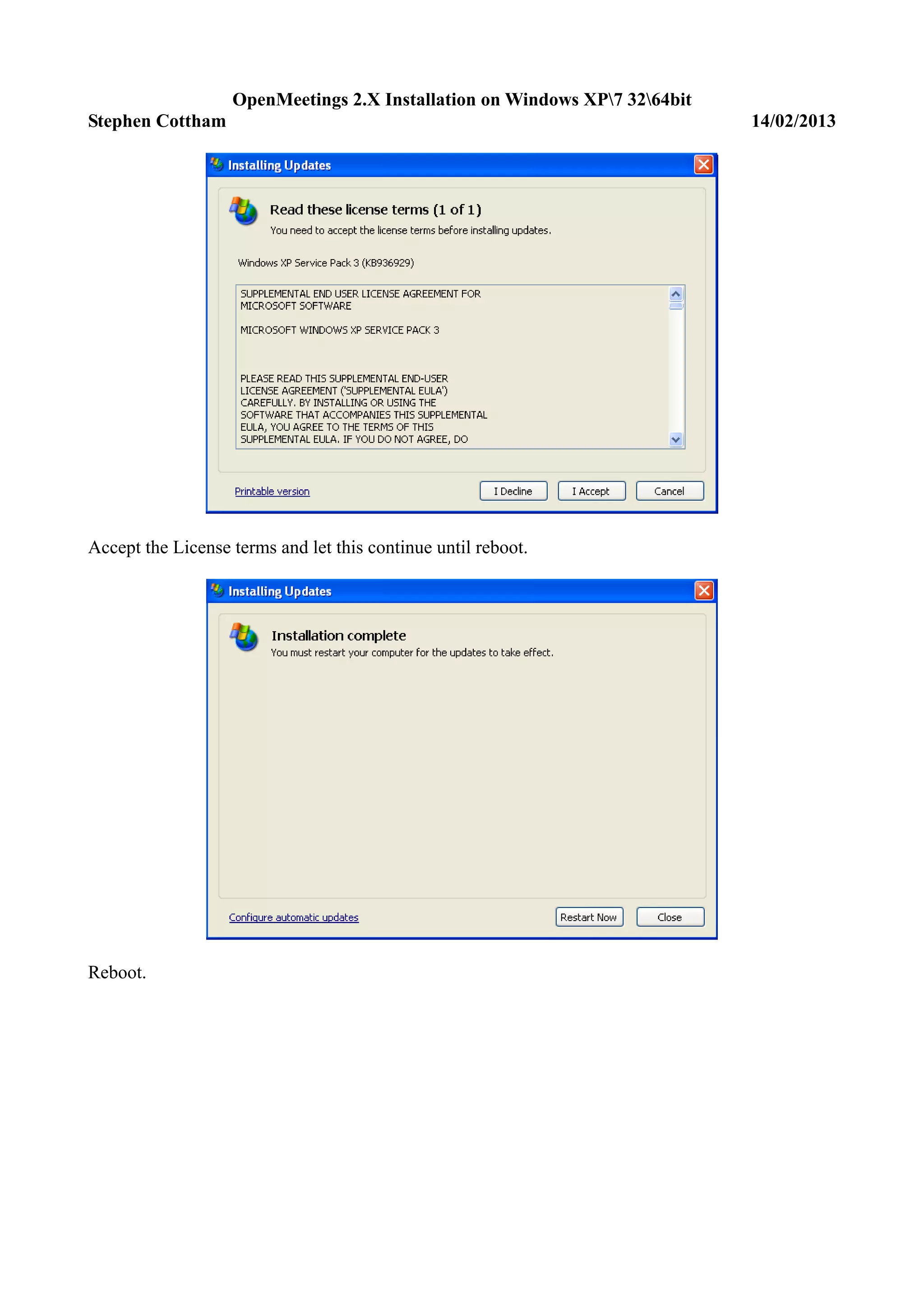 Installing om2.x on windows xp-7-2003 | PDF | Operating Systems | Computer Software and Applications