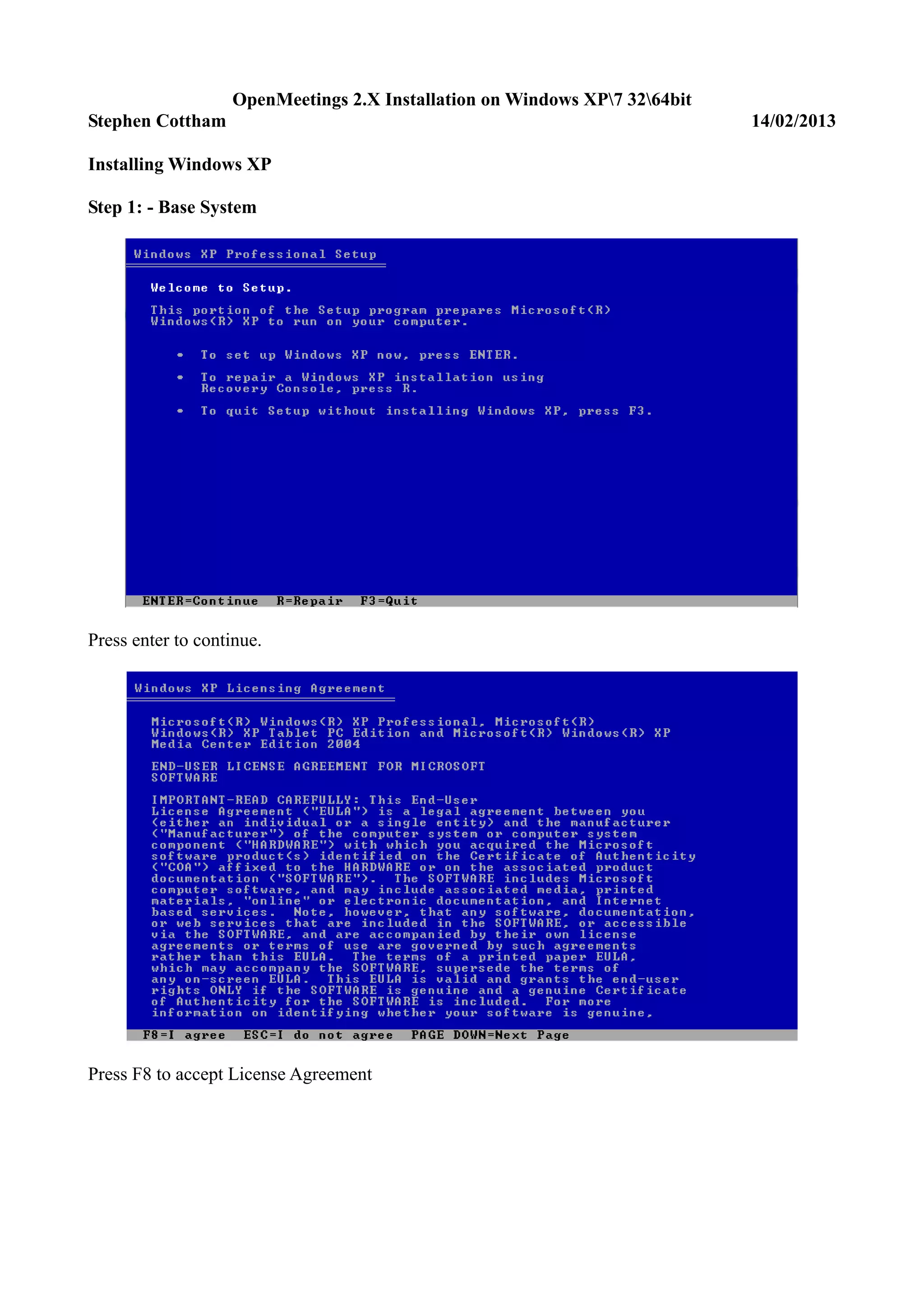 Installing om2.x on windows xp-7-2003 | PDF | Operating Systems | Computer Software and Applications