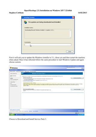 Installing om2.x on windows xp-7-2003 | PDF | Operating Systems | Computer Software and Applications