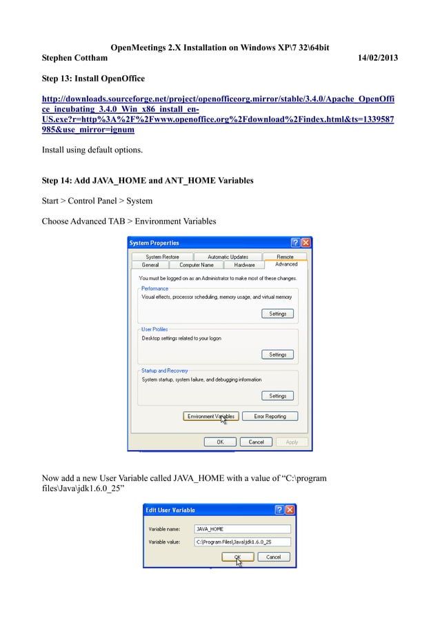 Installing om2.x on windows xp-7-2003 | PDF | Operating Systems | Computer Software and Applications