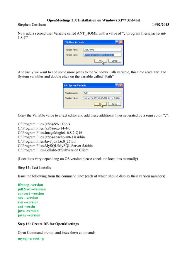 Installing om2.x on windows xp-7-2003 | PDF | Operating Systems | Computer Software and Applications