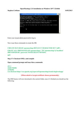 Installing om2.x on windows xp-7-2003 | PDF | Operating Systems | Computer Software and Applications