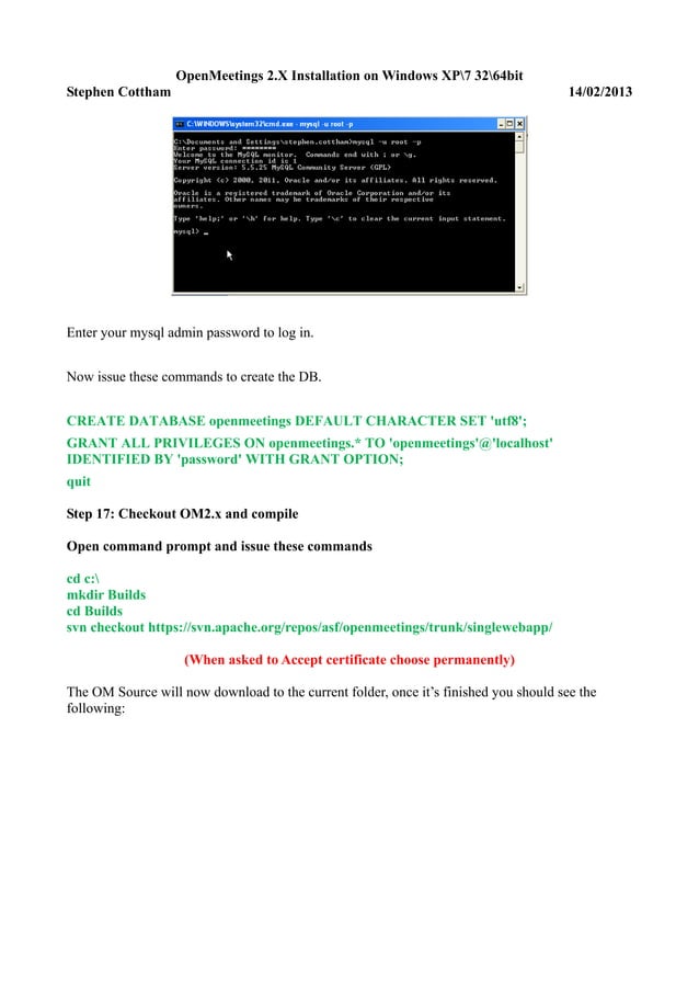 Installing om2.x on windows xp-7-2003 | PDF | Operating Systems | Computer Software and Applications