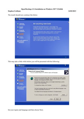 Installing om2.x on windows xp-7-2003 | PDF | Operating Systems ...