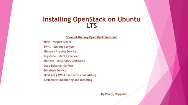 Installing OpenStack on Ubuntu LTS | PPT
