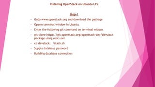 Installing OpenStack on Ubuntu LTS | PPT