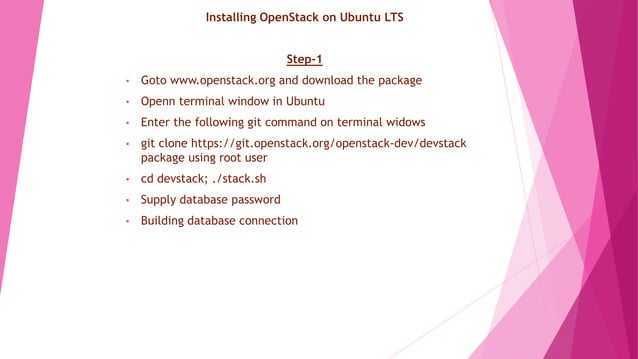 Installing OpenStack on Ubuntu LTS | PPT