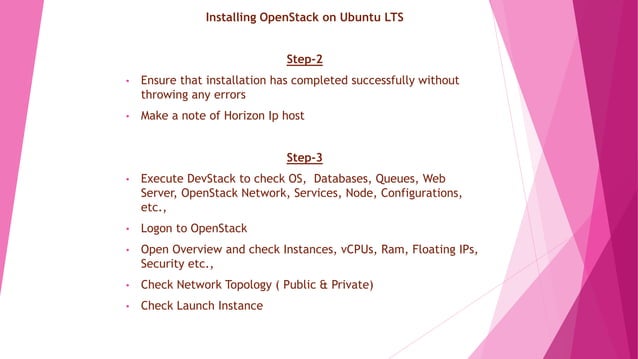 Installing OpenStack on Ubuntu LTS | PPT