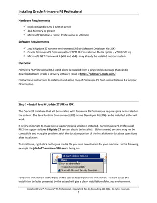 Installing Oracle Primavera P6 Professional standalone | PDF | Operating Systems | Computer ...