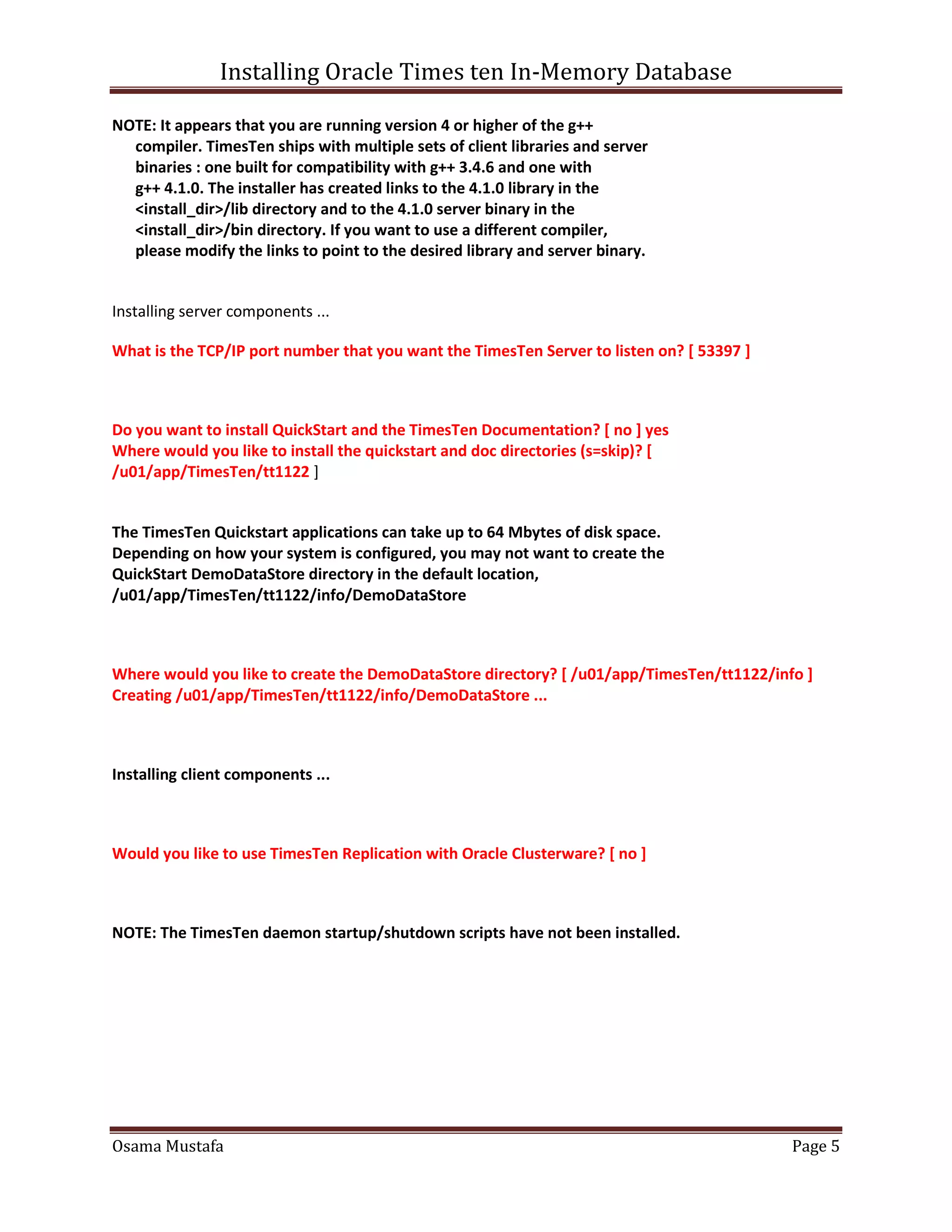 Installing oracle timesten database On Linux | PDF