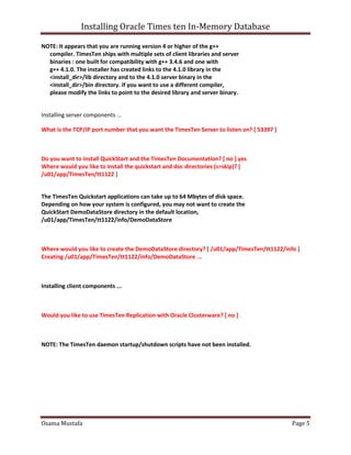 Installing oracle timesten database On Linux | PDF