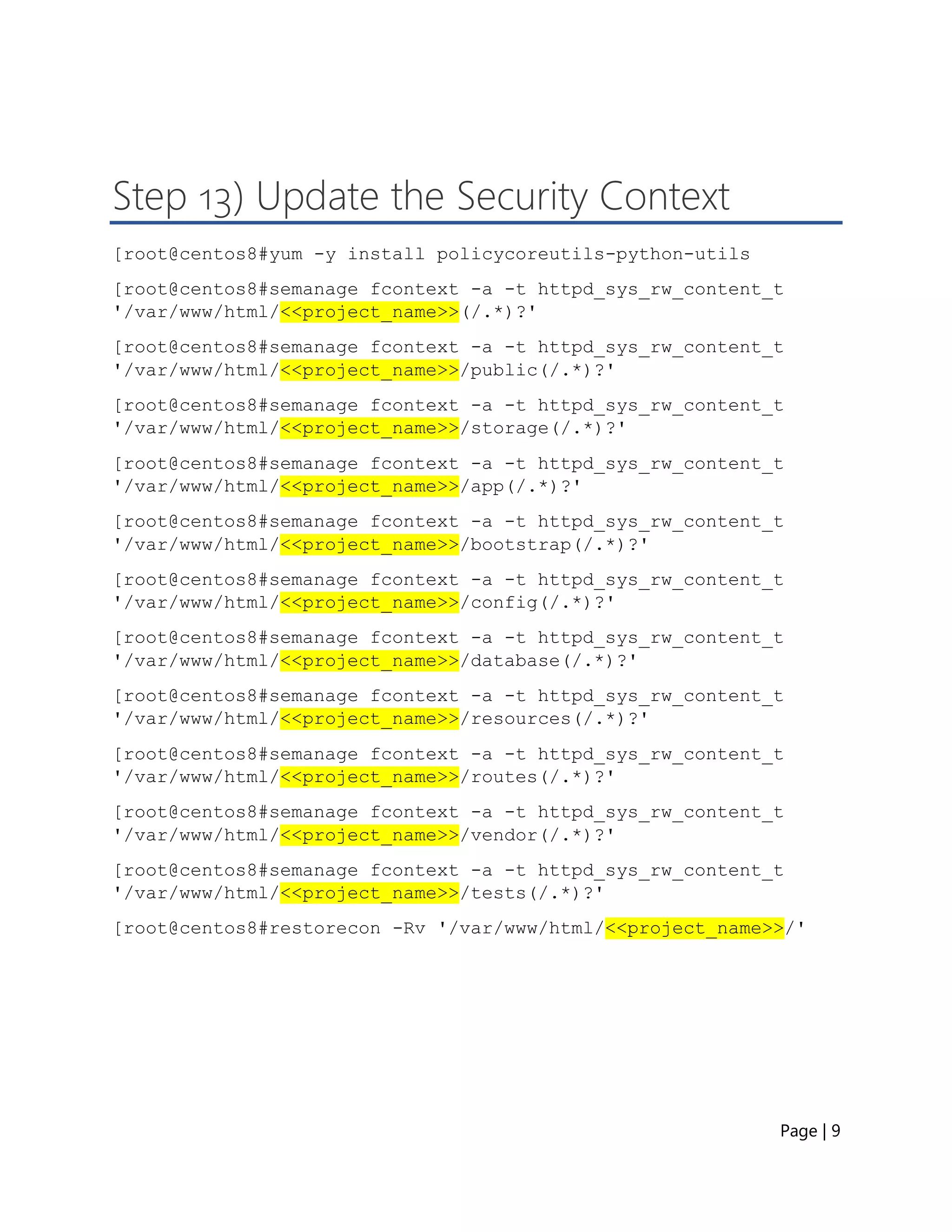 Installing php 7.4 Nginx Laravel 7.x on Centos 8 | PDF