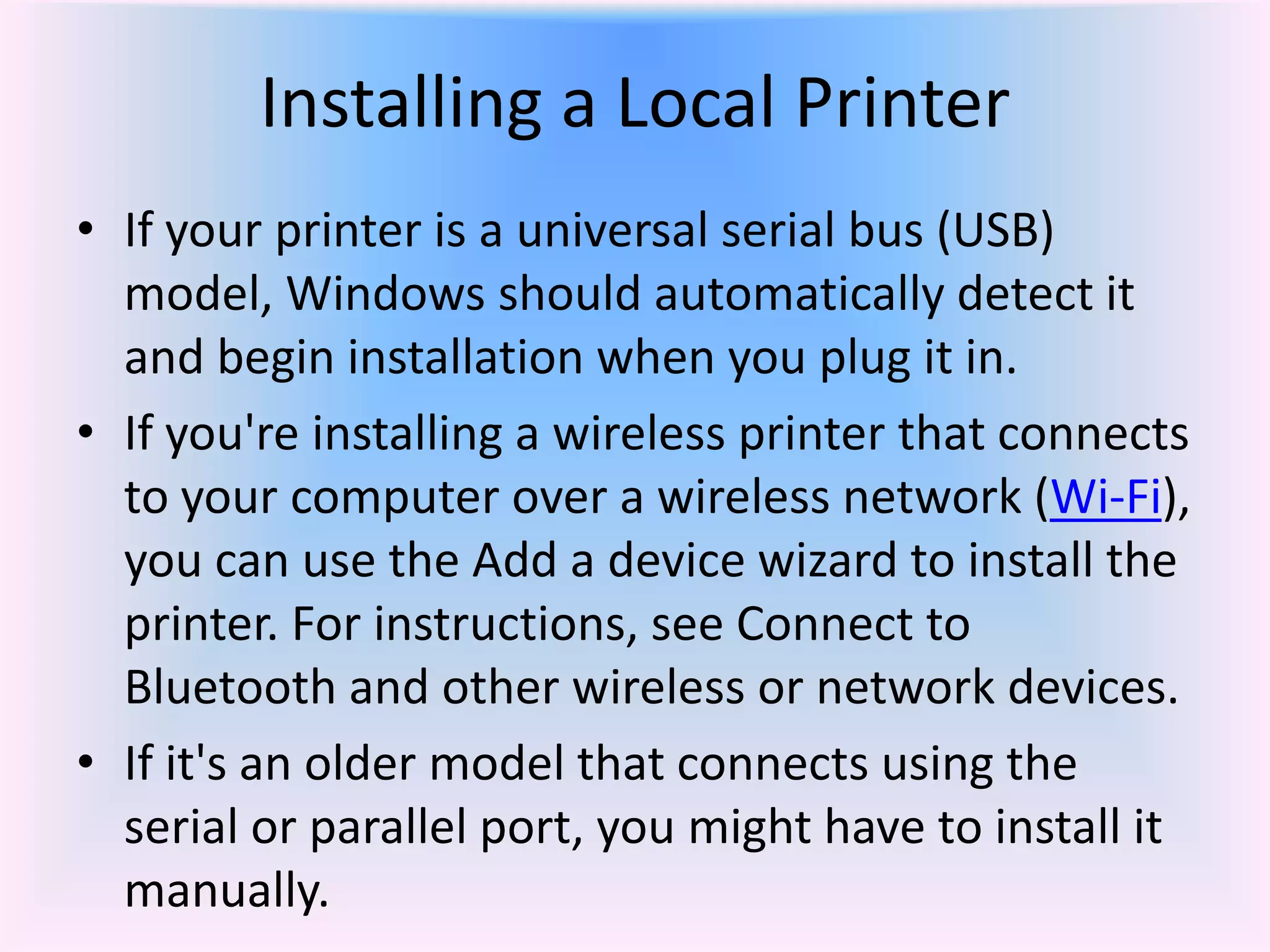 Installing printers | PPTX