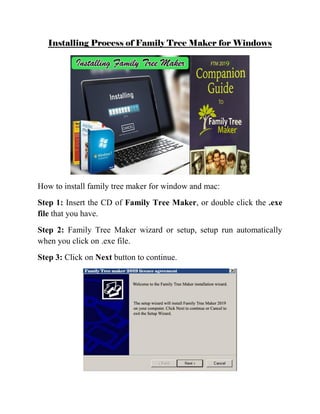 Installing process of family tree maker for windows | PDF