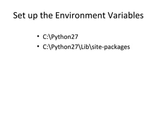 Installing Python 2.7 in Windows | PPT