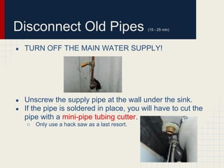Installing shutoff valves & supply tubes | PPT
