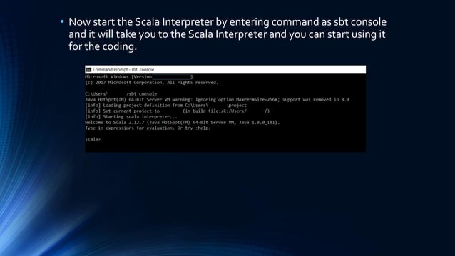 Installing spark scala console in windows 10 | PPT