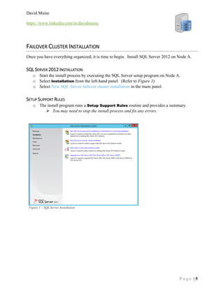 Installing sql server 2012 failover cluster instance | PDF
