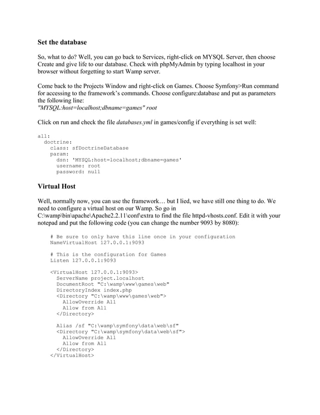 Installing symfony within netbeans and WAMP | PDF