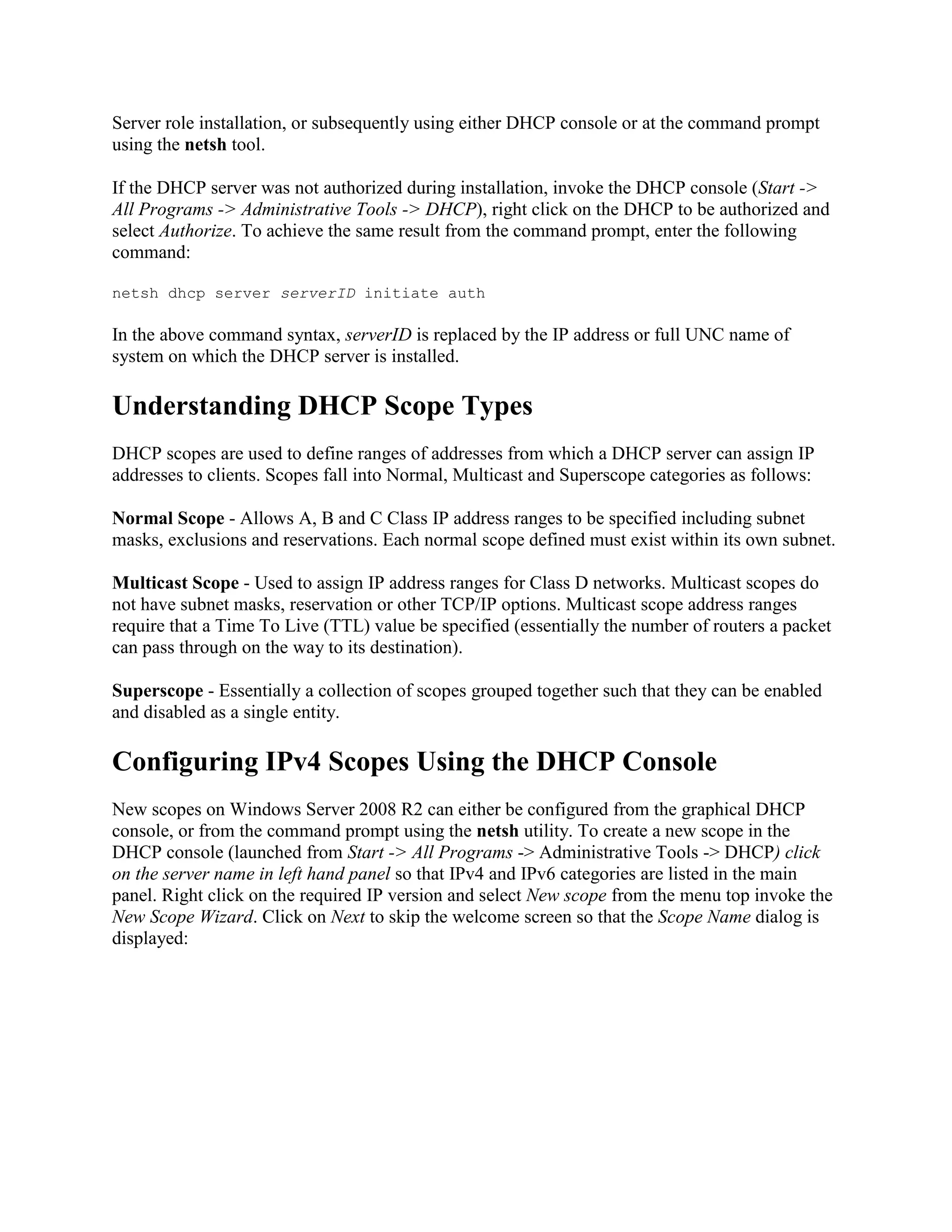 Installing the dhcp server role | PDF