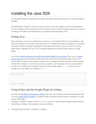Installing the java sdk | DOCX