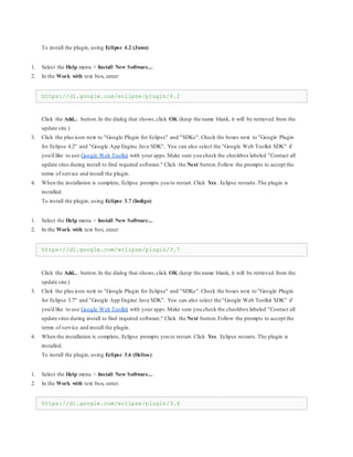 Installing the java sdk | DOCX