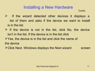 Installing & uninstaling hardware.44