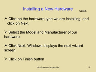 Installing & uninstaling hardware.44
