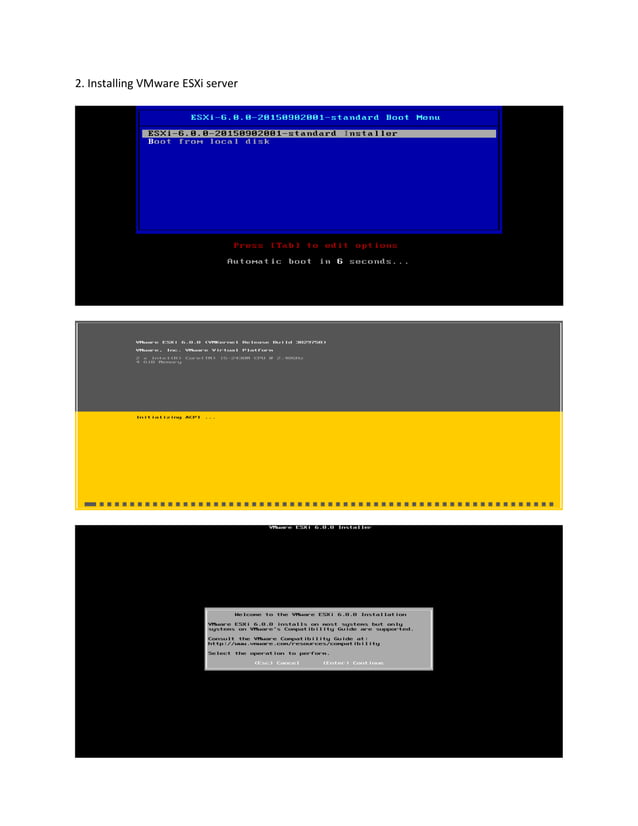 Installing v mware esxi server | PDF