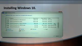 Installing windows 10 and creating a bootable usb | PPTX