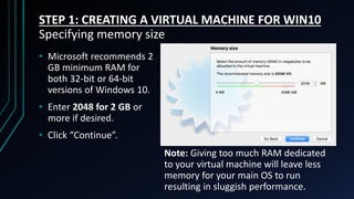 Installing Windows 10 in VirtualBox | PPTX