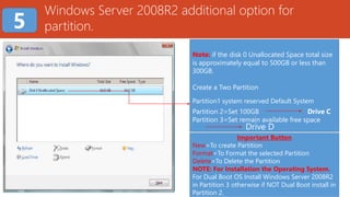 Installing windows server 2008 r2 | PPTX