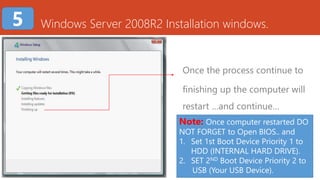 Installing windows server 2008 r2 | PPTX