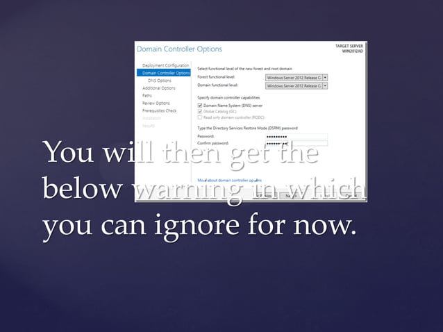 Installing windows server 2012 & active directory domain services role | PPT