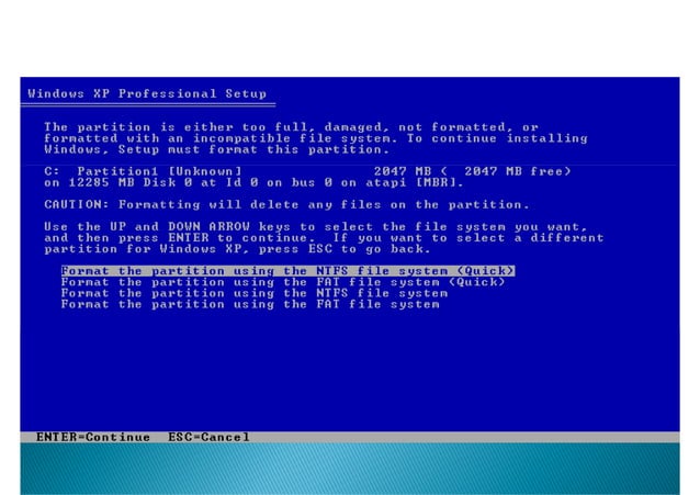 Installing windows xp | PDF
