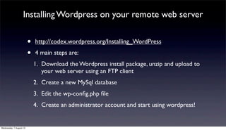 Installing wordpress | PPT