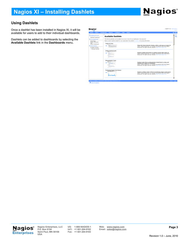 Installing xi dashlets | PDF Installing xi dashlets | PDF