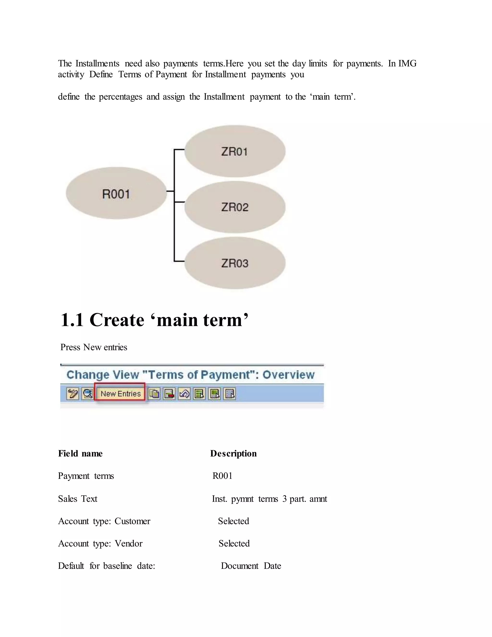 Installments payment | DOCX