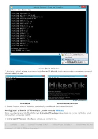Install mikrotik di virtualbox | DOCX