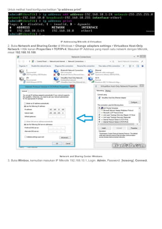 Install mikrotik di virtualbox | DOCX