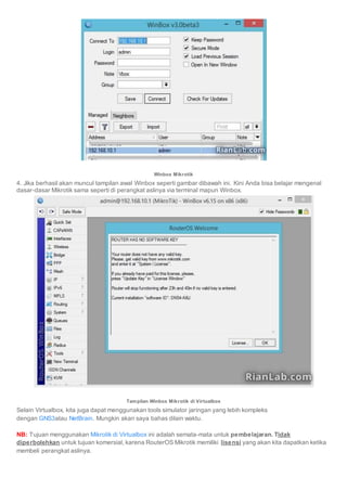 Install mikrotik di virtualbox | DOCX