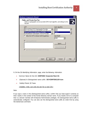 Install offline Root CA Server 2003 | DOCX
