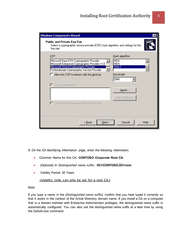 Install offline Root CA Server 2003 | PDF