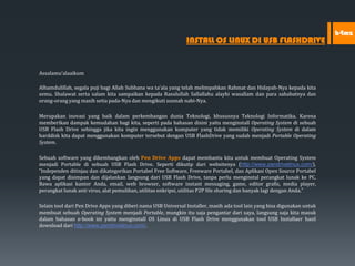 Install os linux di usb flashdrive | PDF