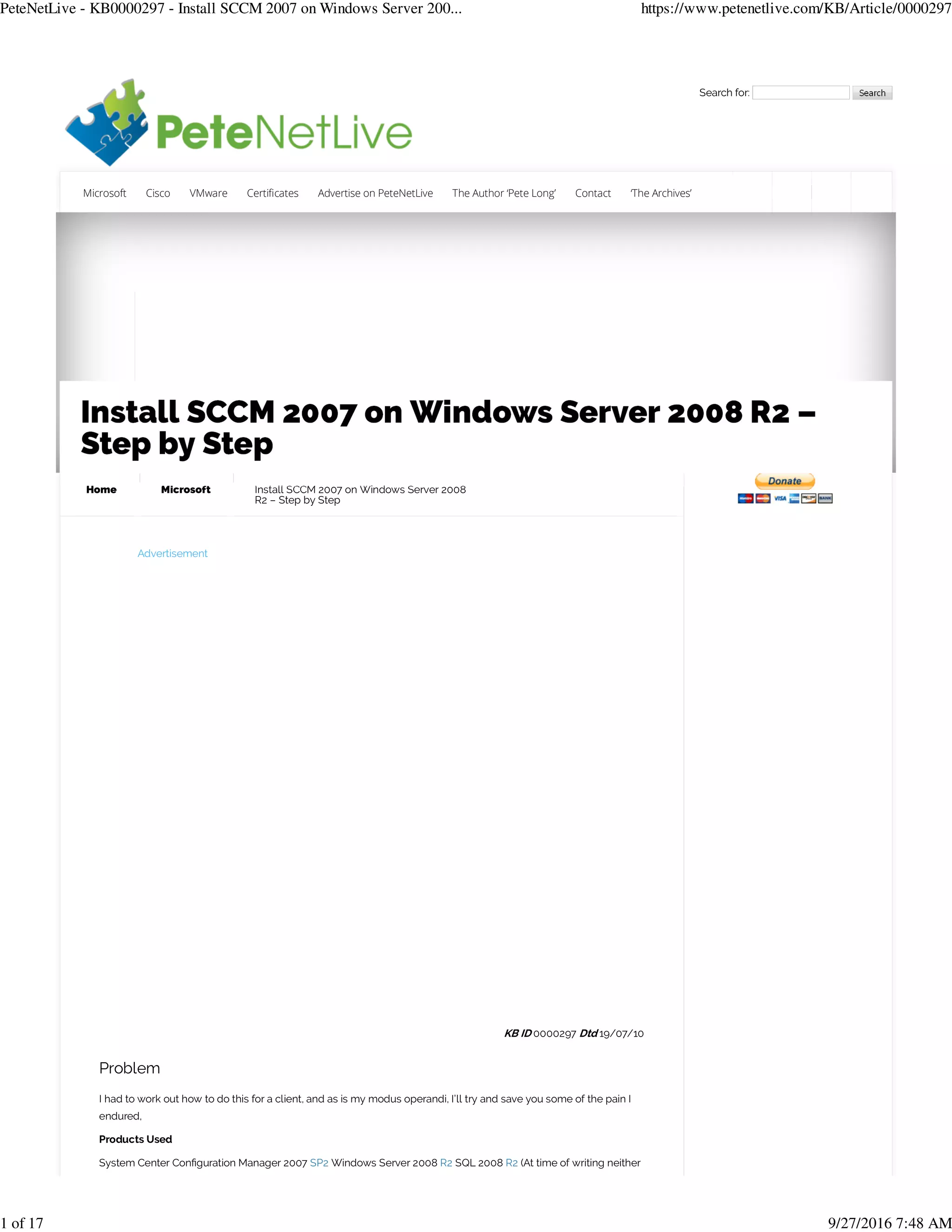Install sccm 2007 on windows server 2008 r2 – step by step | PDF